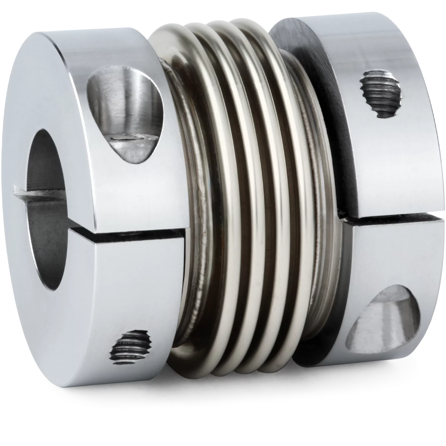 Fully stainless steel bellows coupling with welded clamping hub - RR Fisher