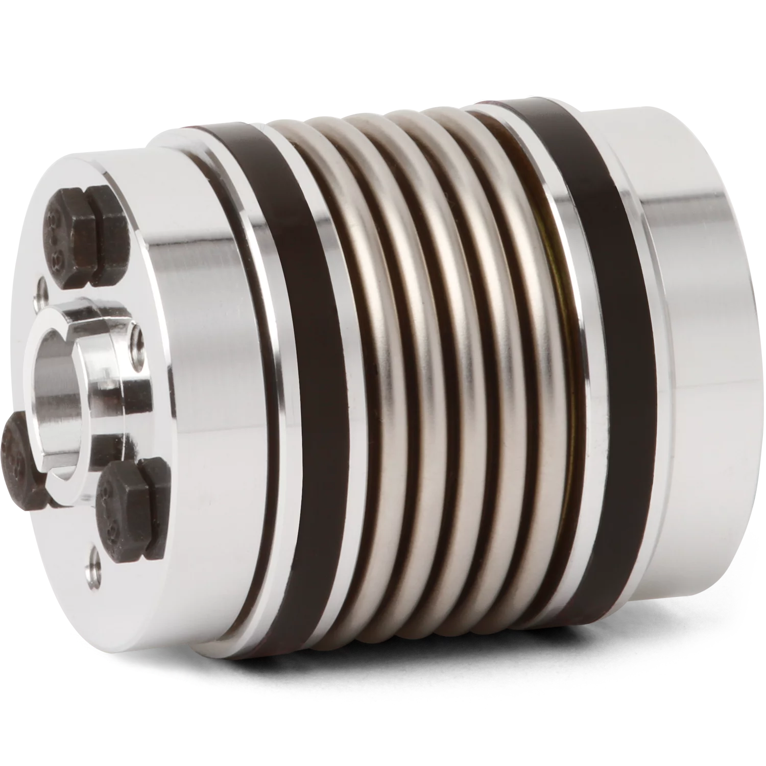 Miniature metal bellows coupling with conical clamping ring - RR Fisher